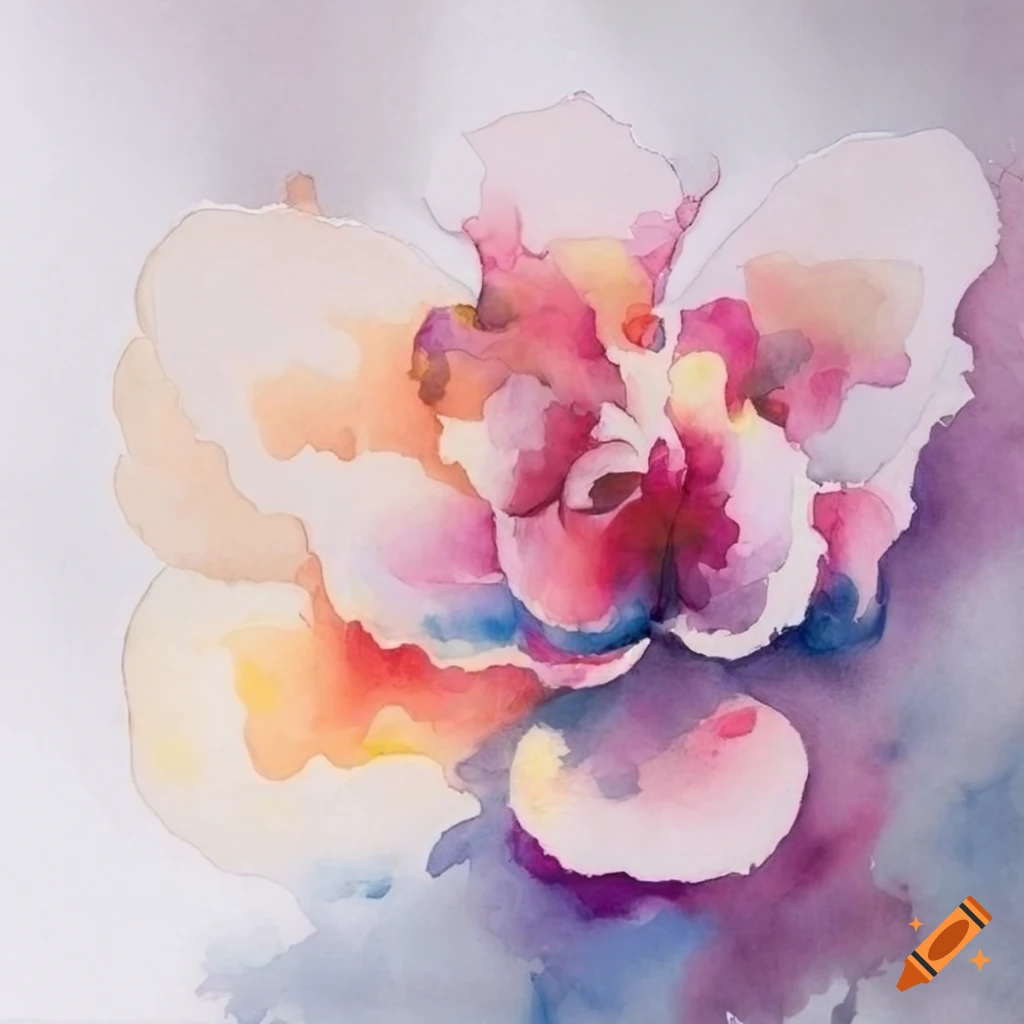 Soft colored delicate watercolor painting of unique and tender flowers ...