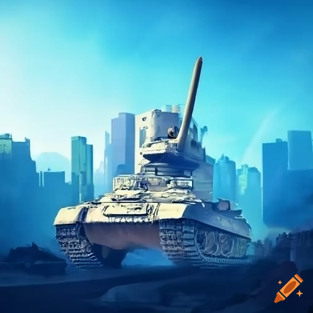 A giant tank with a city built on top