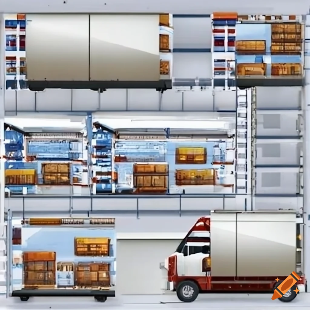 Diagram of a logistics system showcasing last mile delivery ...