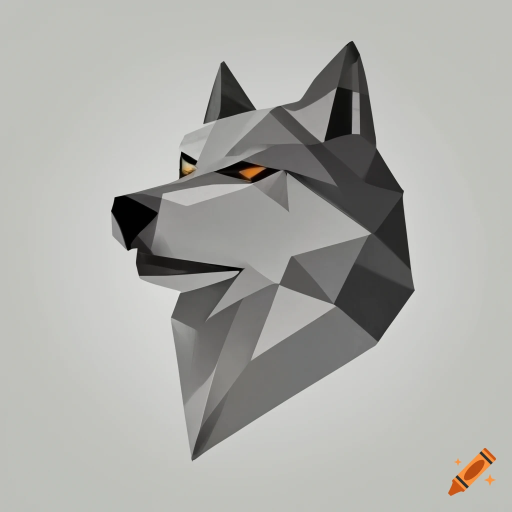 Wolf basic geometric form on Craiyon