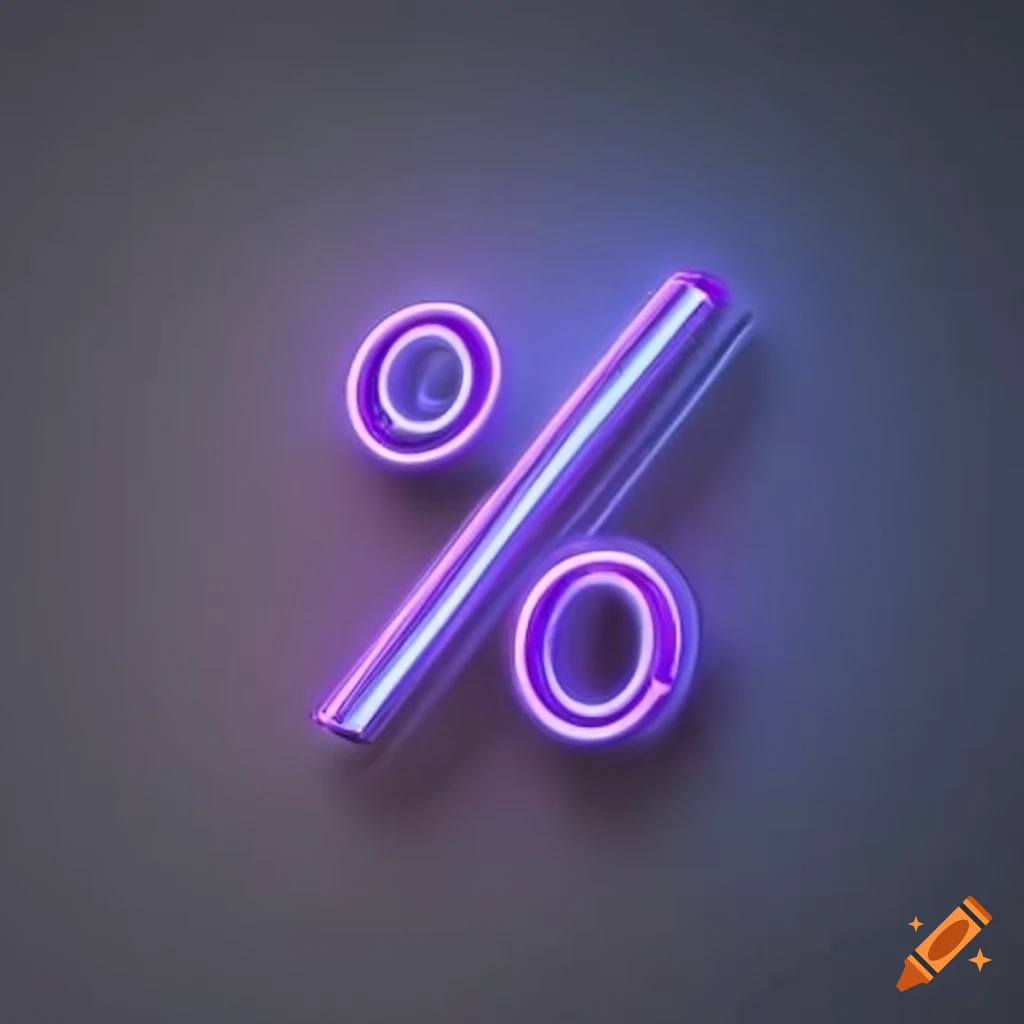 Percentage Sign In Neon