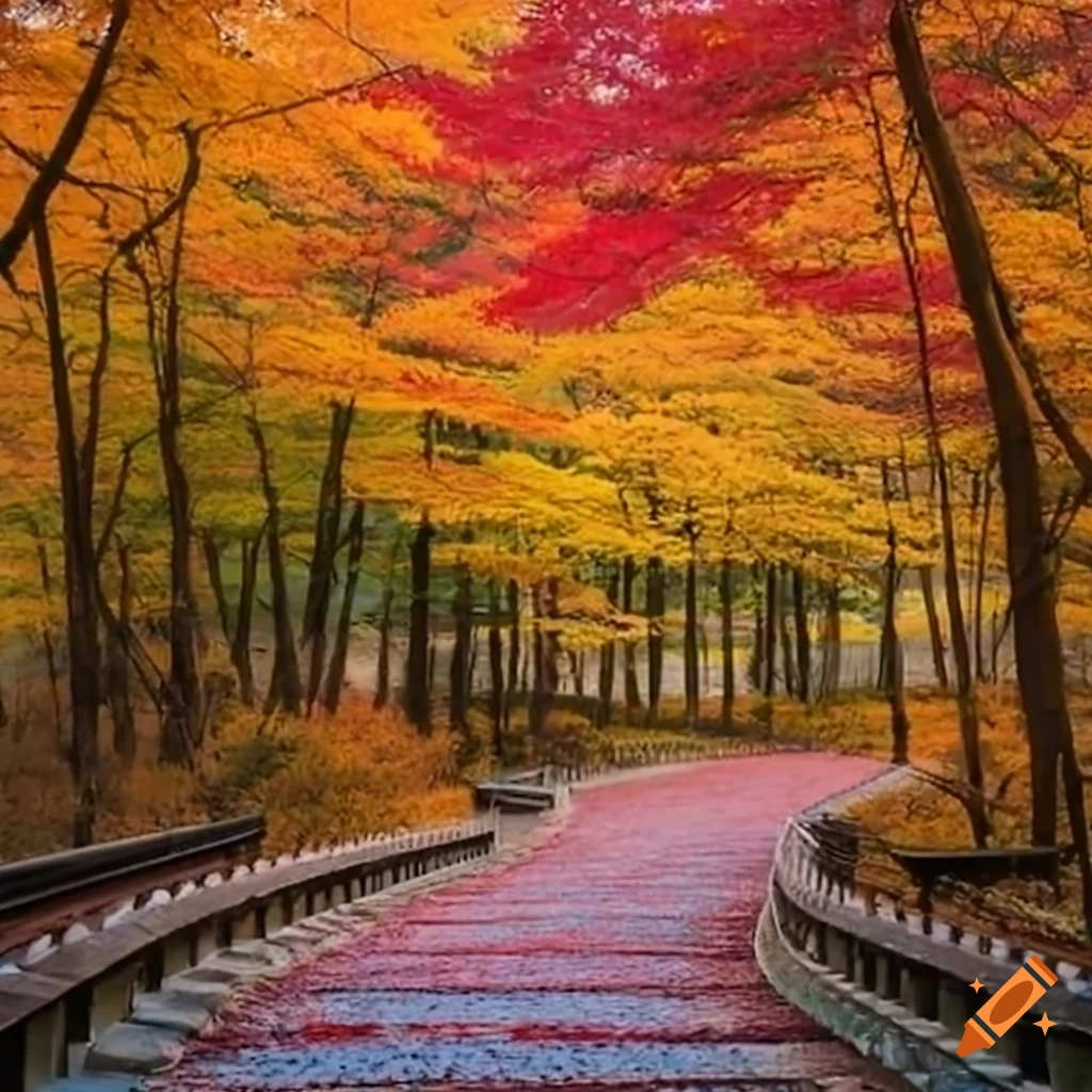 A stunning view of south korea's colorful autumn foliage