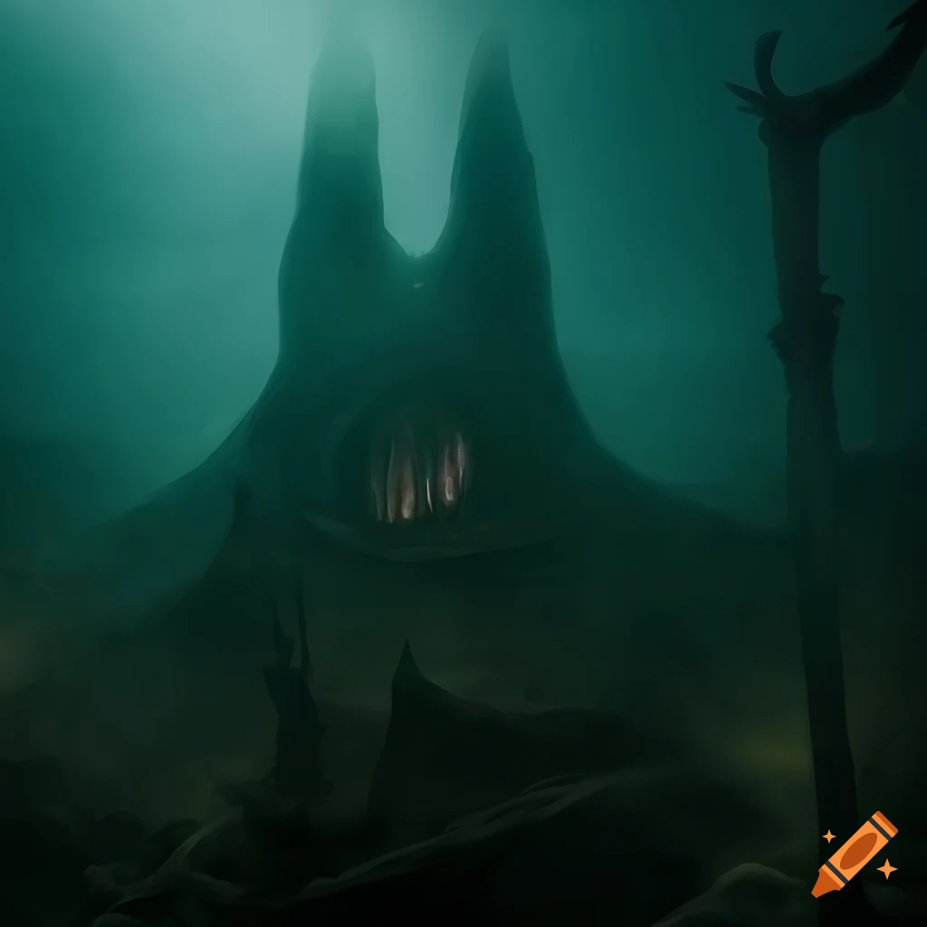 Cthulhu rising from r'lyeh high resolution