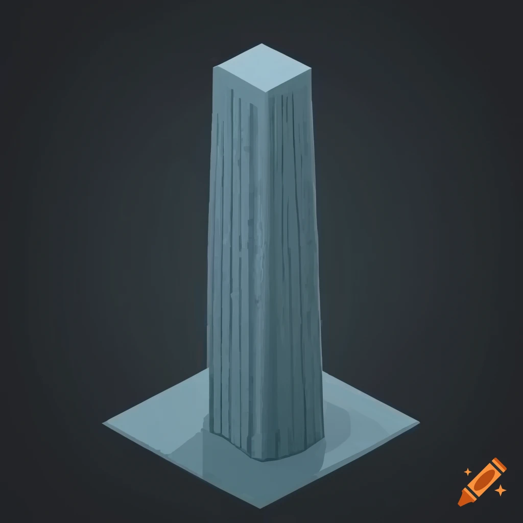 Detailed basalt column rpg isometric flat tiles black background on Craiyon