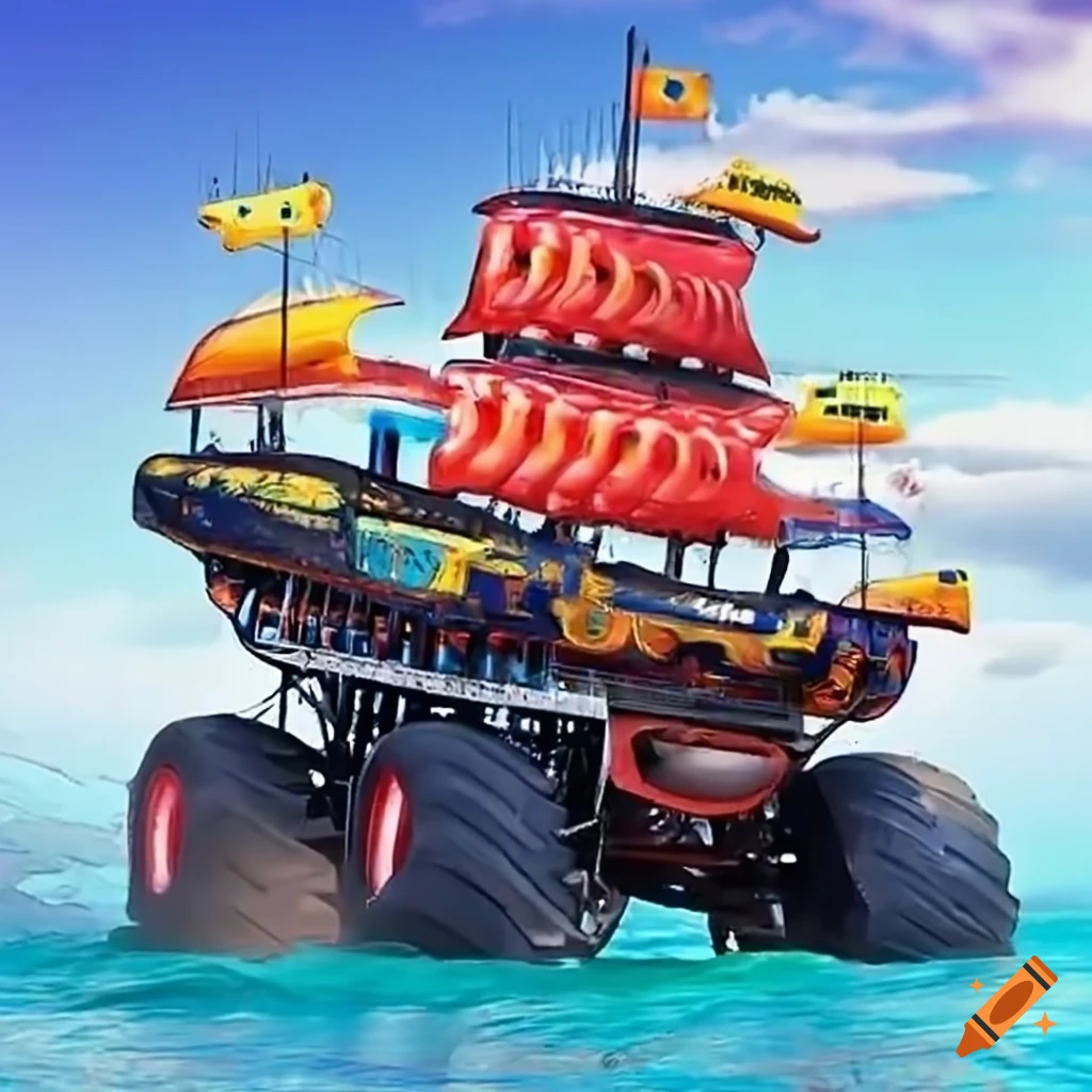 Monster truck cruise ship on Craiyon