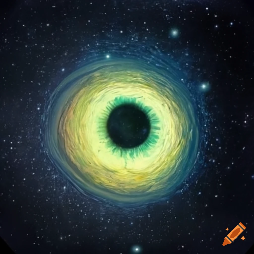 Eye in the sky molecules and atoms van gogh starry night on Craiyon