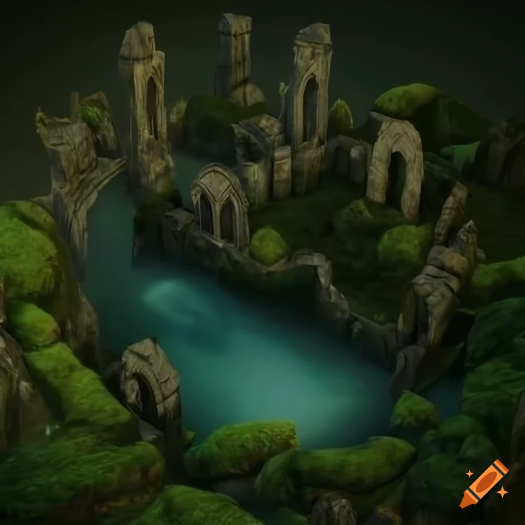 N the background between formation from above fantasy RPG game forest ...