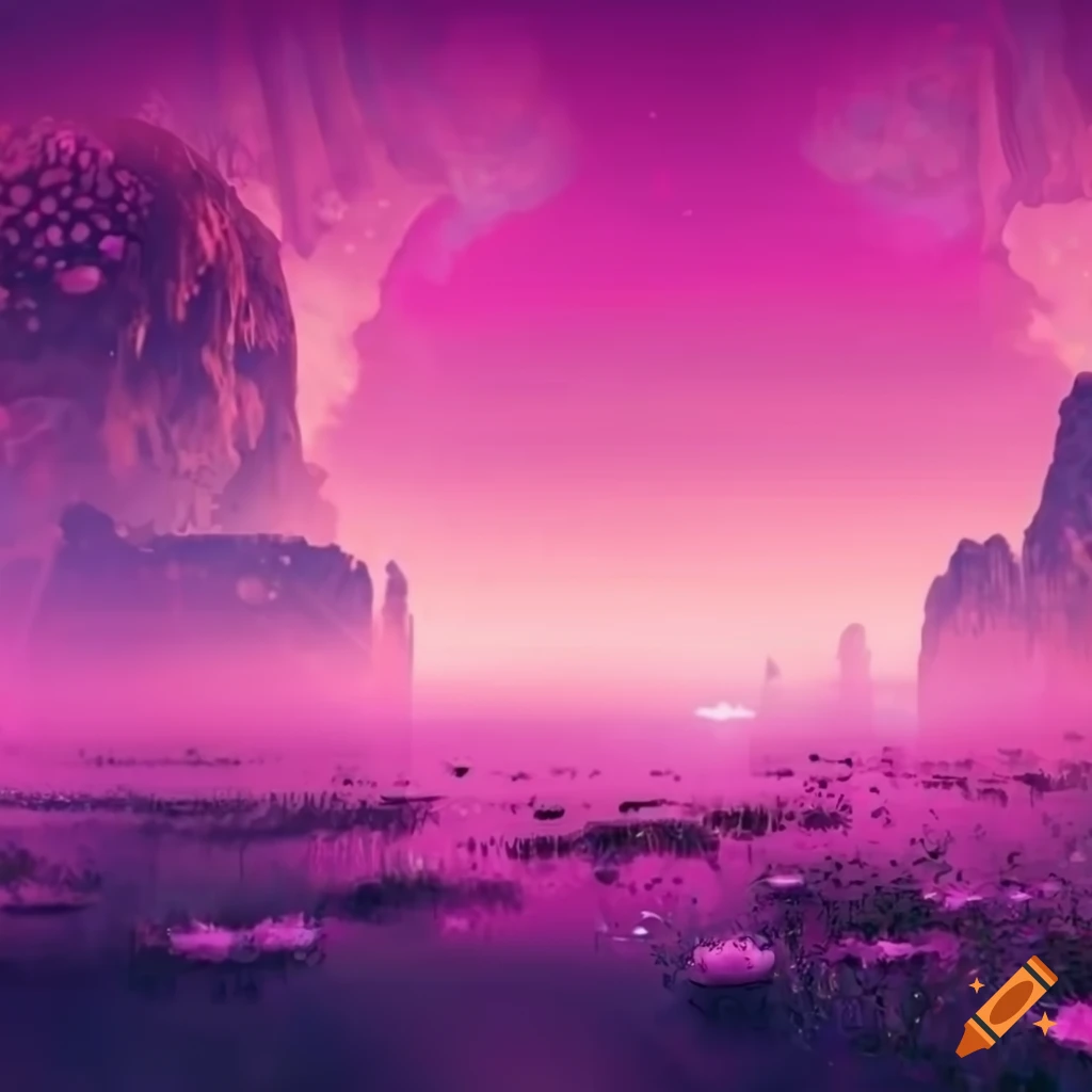 Pink fantasy background computers game style