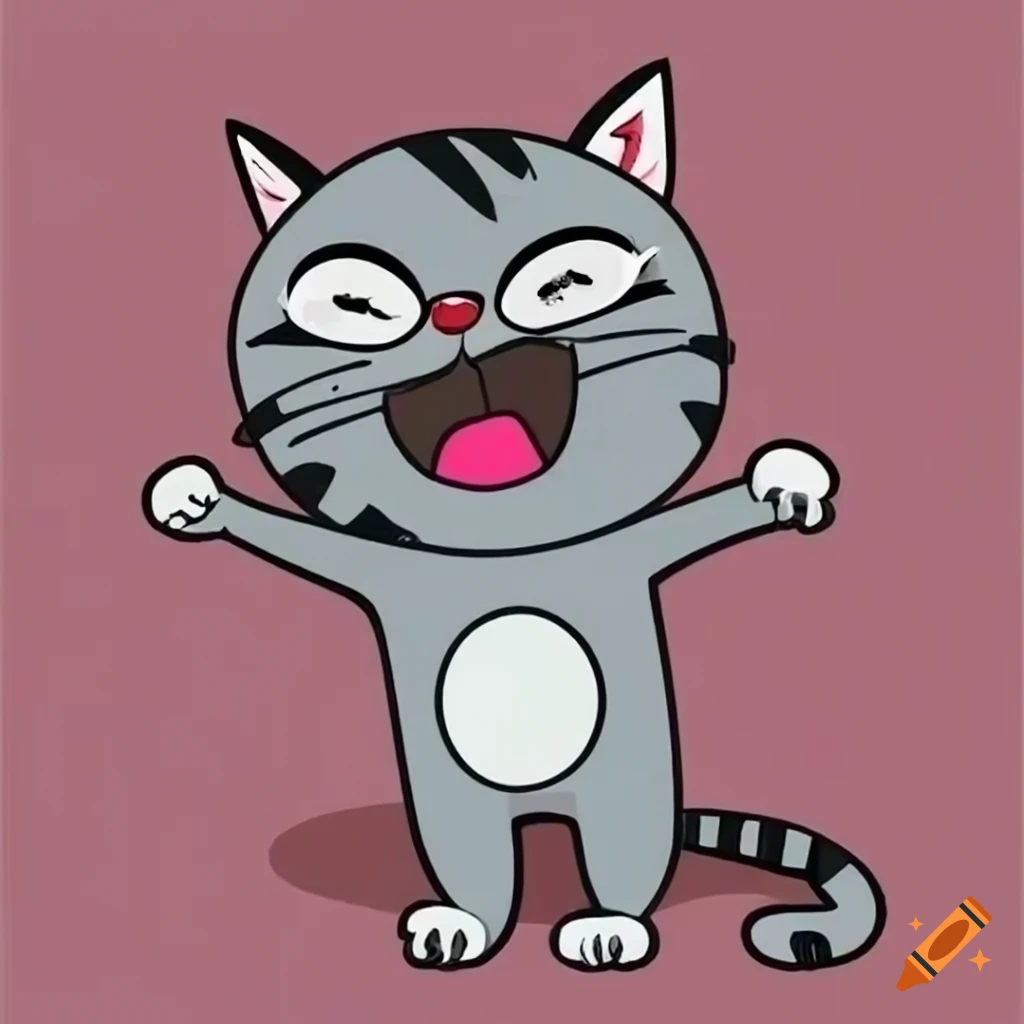 Cat laugh cartoon