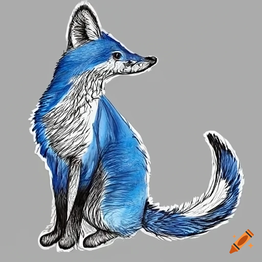 A fox with blue tail