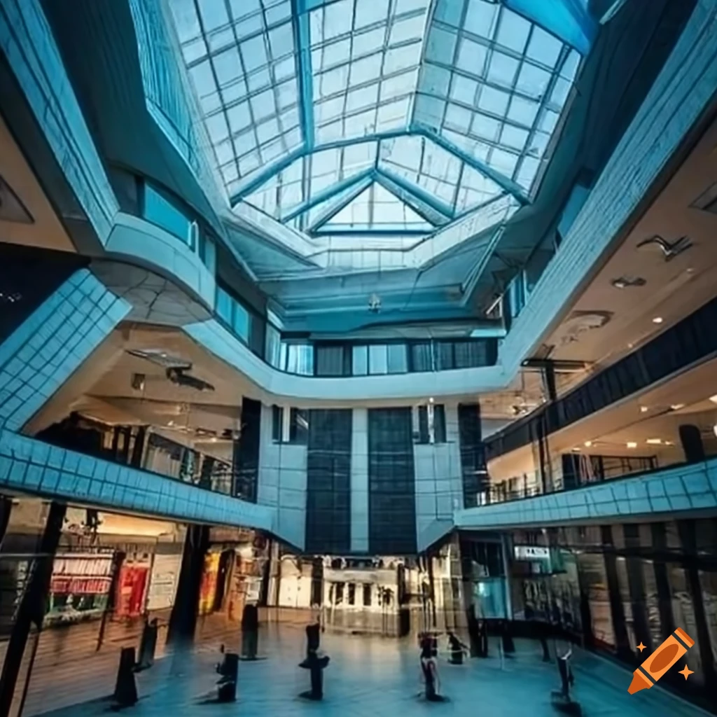Shopping center building with 8 floors with modern and interesting pattern