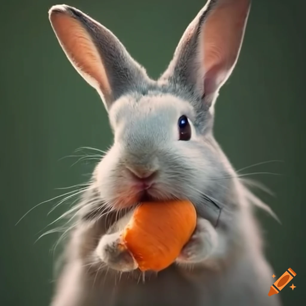 Bunny eating carrot