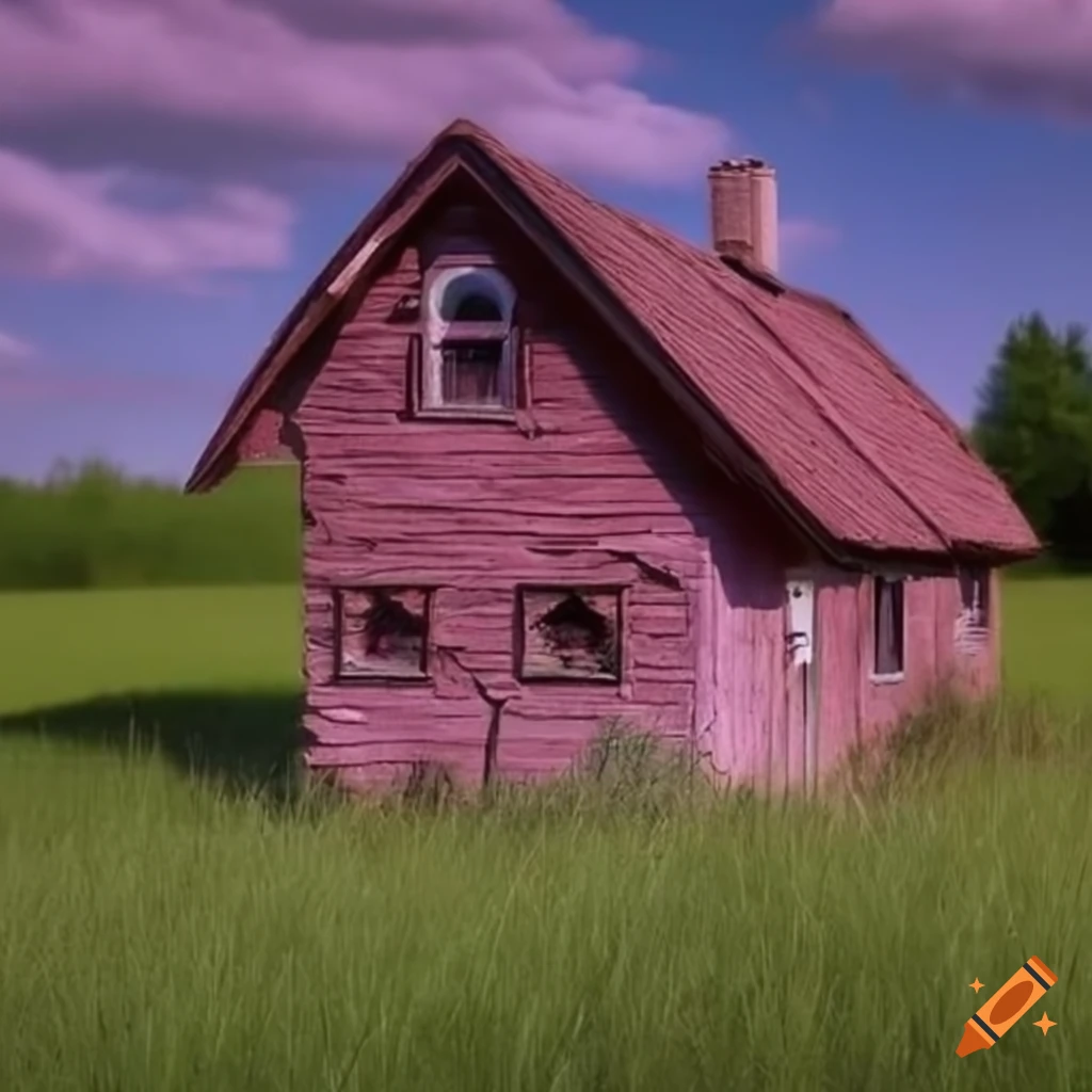 Cute cottage in a field weirdcore