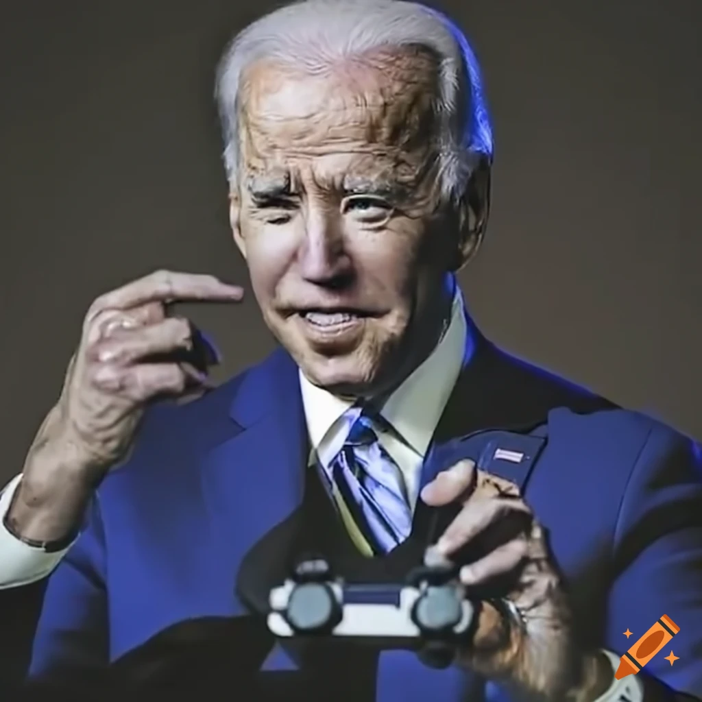 Joe biden playing video games on Craiyon