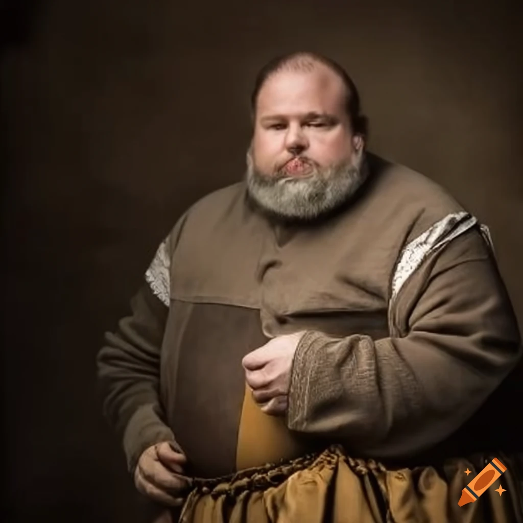 Fat medieval servant male on Craiyon