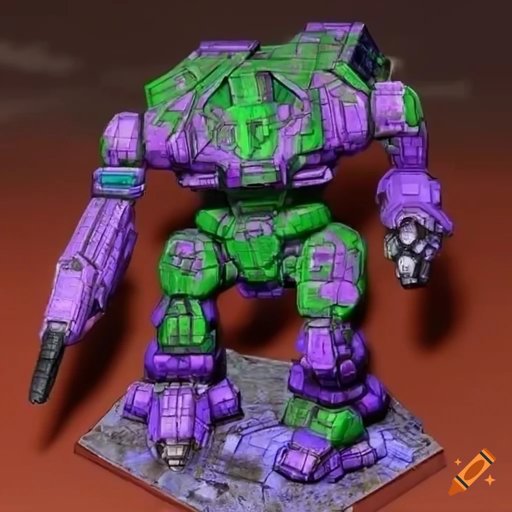 Battletech nova in purple and green colors on Craiyon