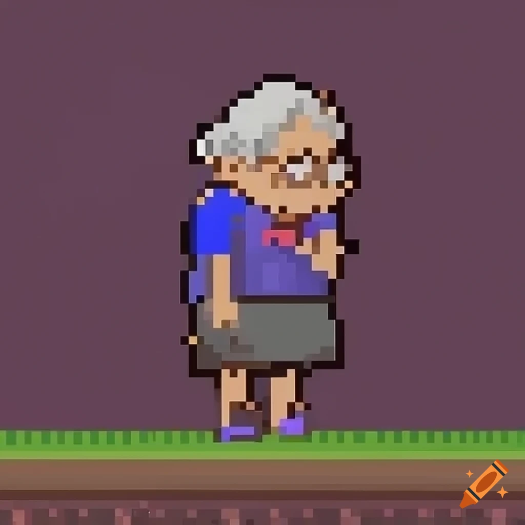 Pixel style game grandma on Craiyon