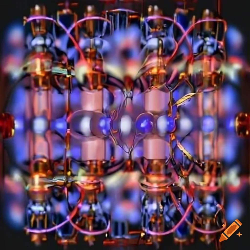 Scientific image of quantum computer using spin of the atom as qubit on ...