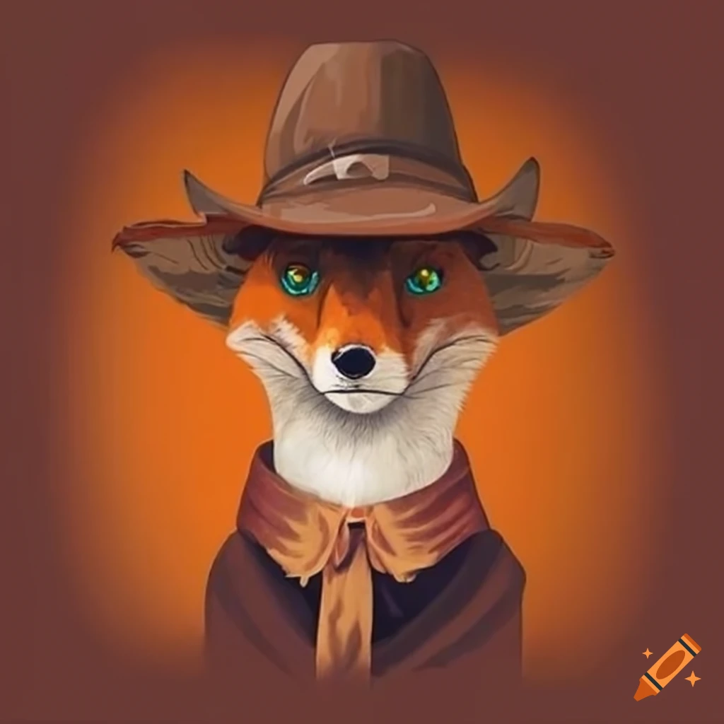 Fox in cowboy clothes