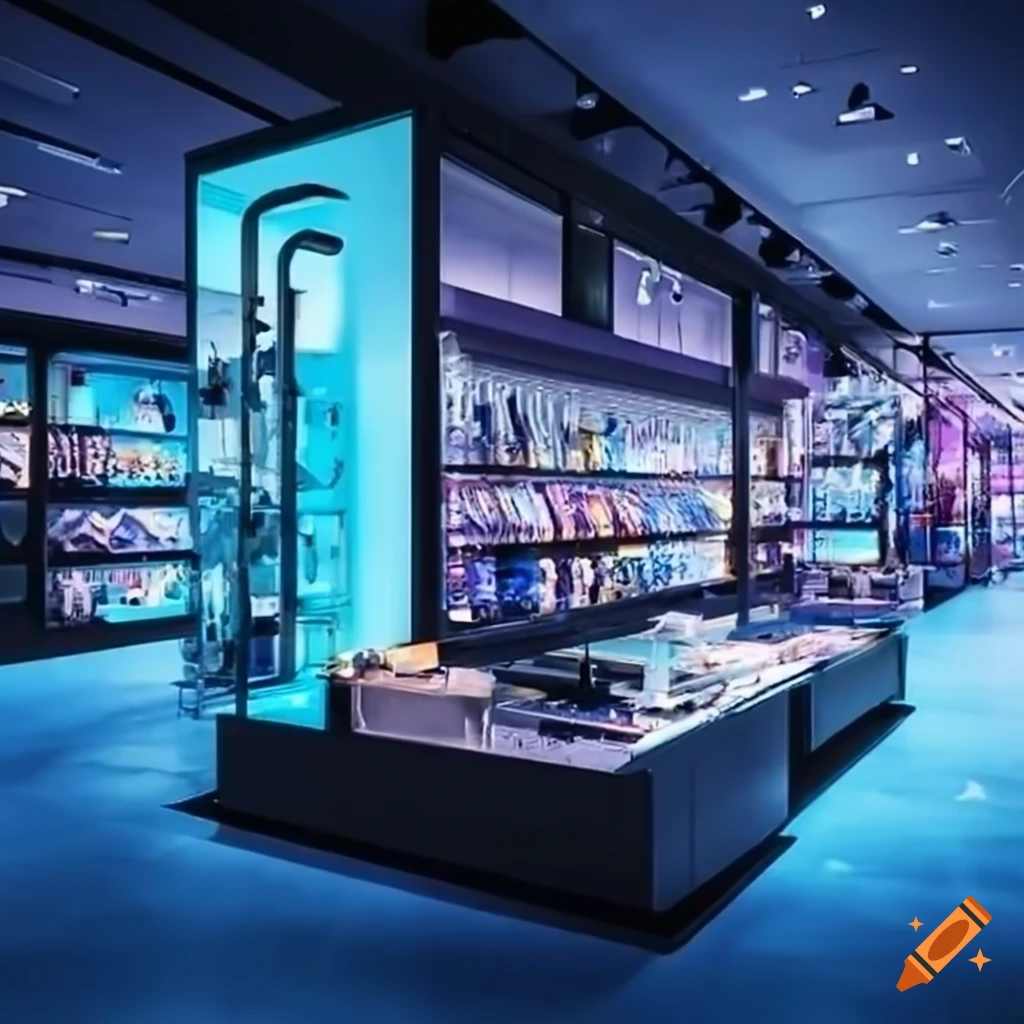 State-of-the-art retail store featuring automated robots and advanced ...