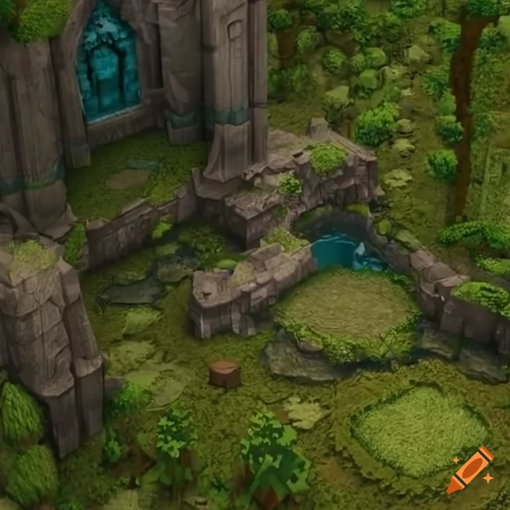 In the background between formation from above fantasy rpg game forest ...