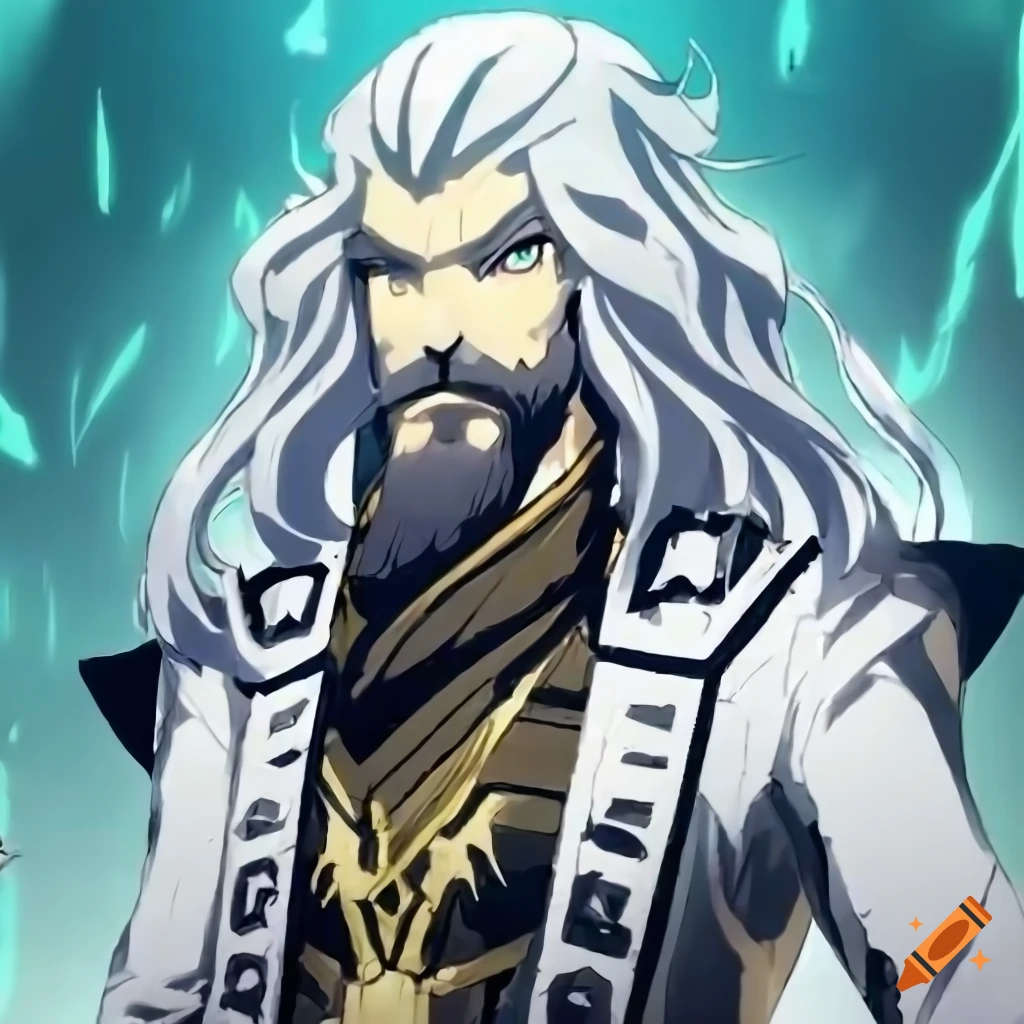 Glorious, godly, old, murderous, white haired bearded viking wizard ...
