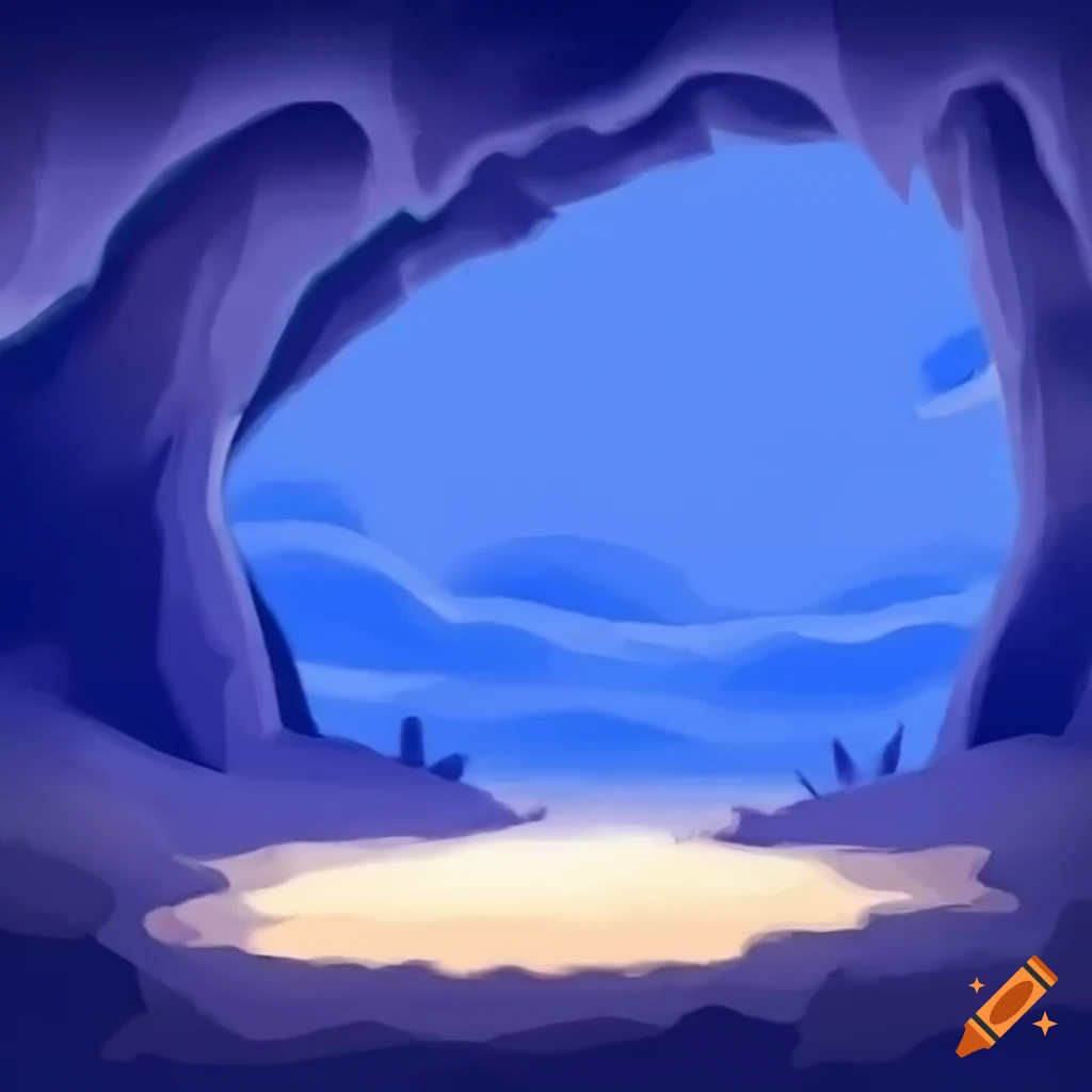 A limestone cave painterly pokemon battle background on Craiyon