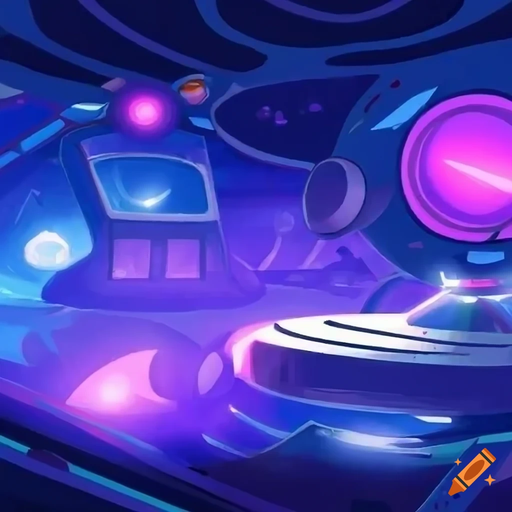A spaceship interior painterly pokemon battle background large room on ...