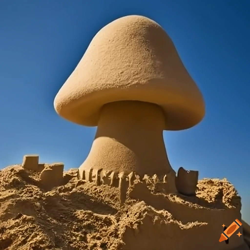 Sand castle in mushroom shape