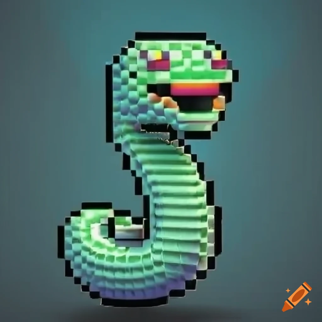 Pixel cool snake on Craiyon