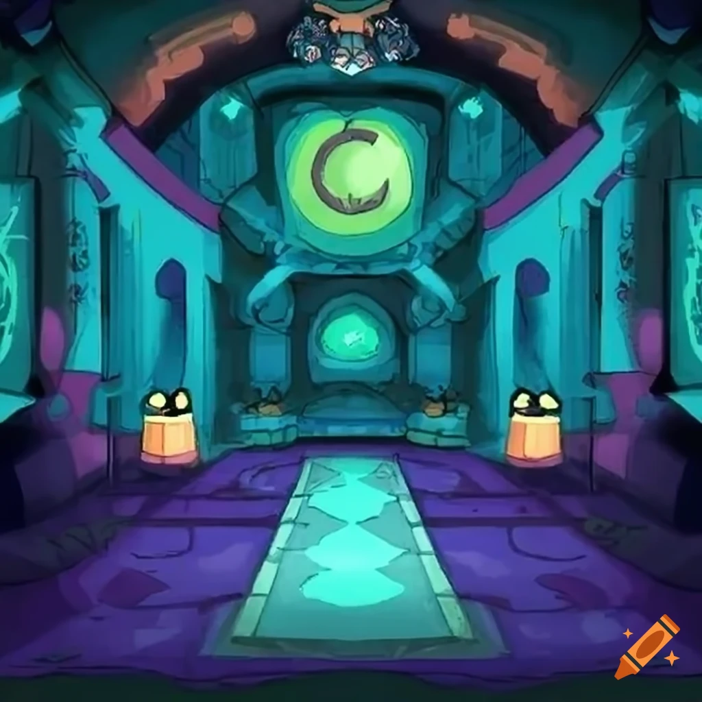 A haunted mansion interior painterly pokemon battle background large room