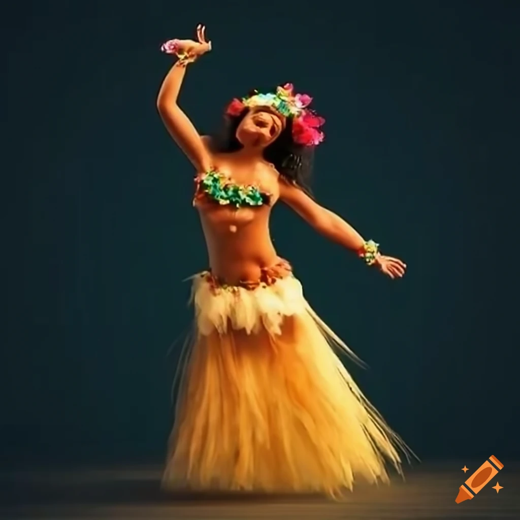Hula girl dancing on Craiyon