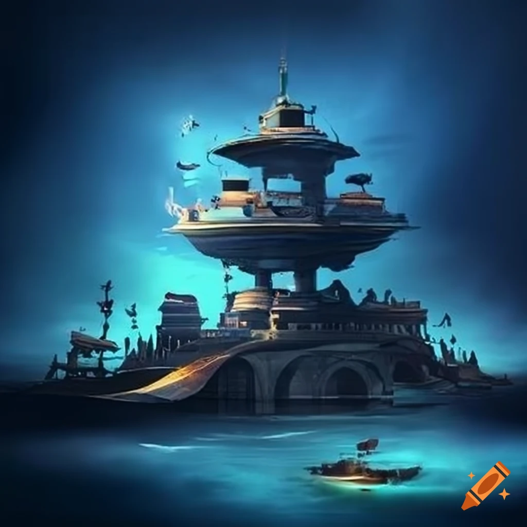 Floating city on Craiyon