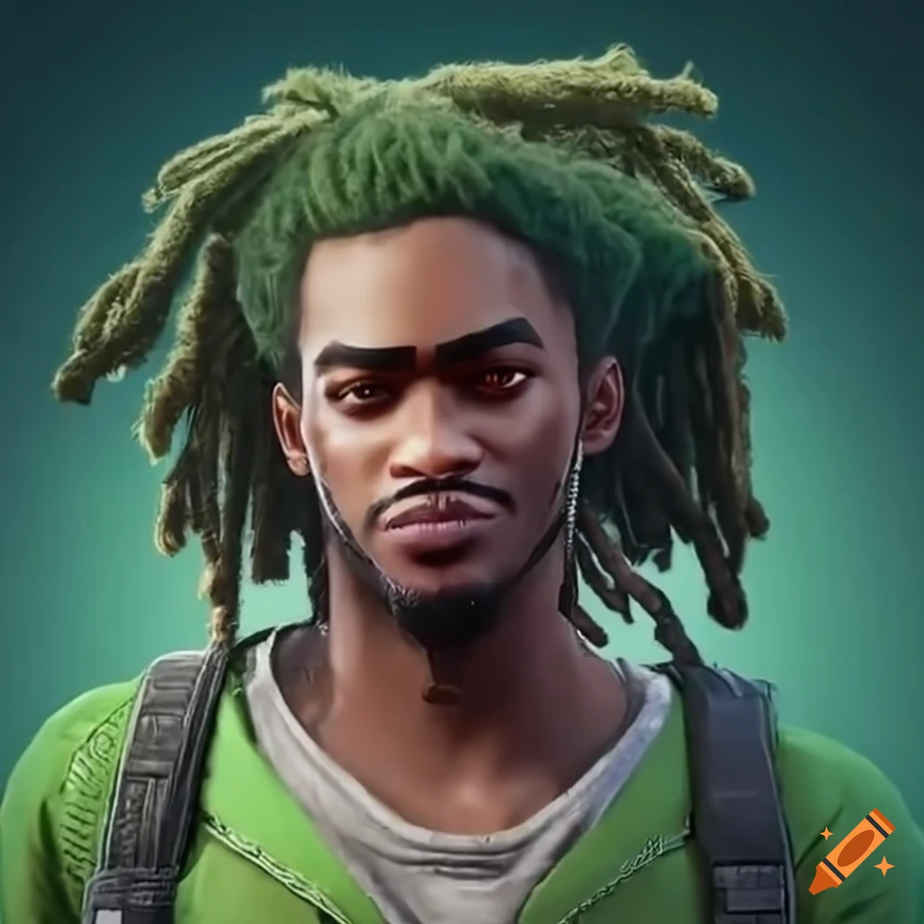 Riley pubg mobile black guy with dreadlocks in green clothings on Craiyon