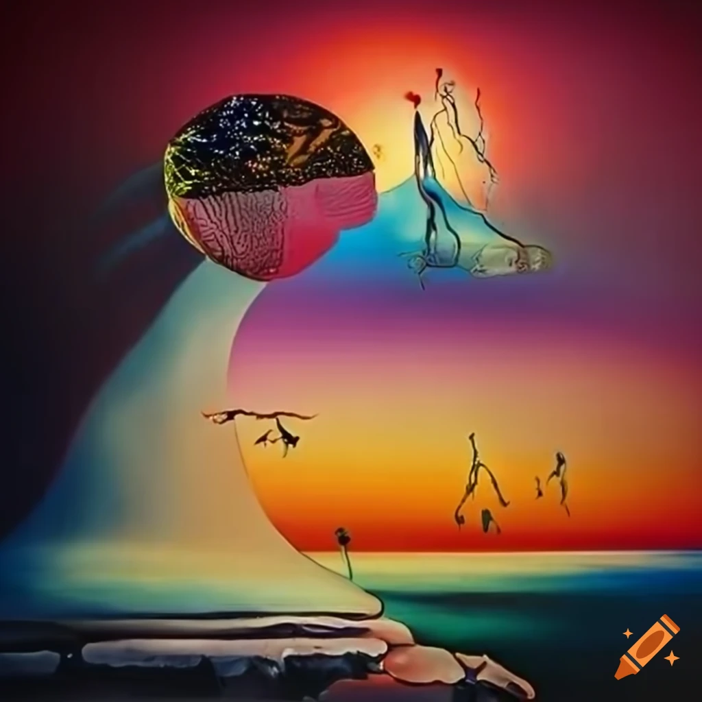 "Integrating Salvador Dalí's Surrealism with Sakura, Mount Fuji, and ...