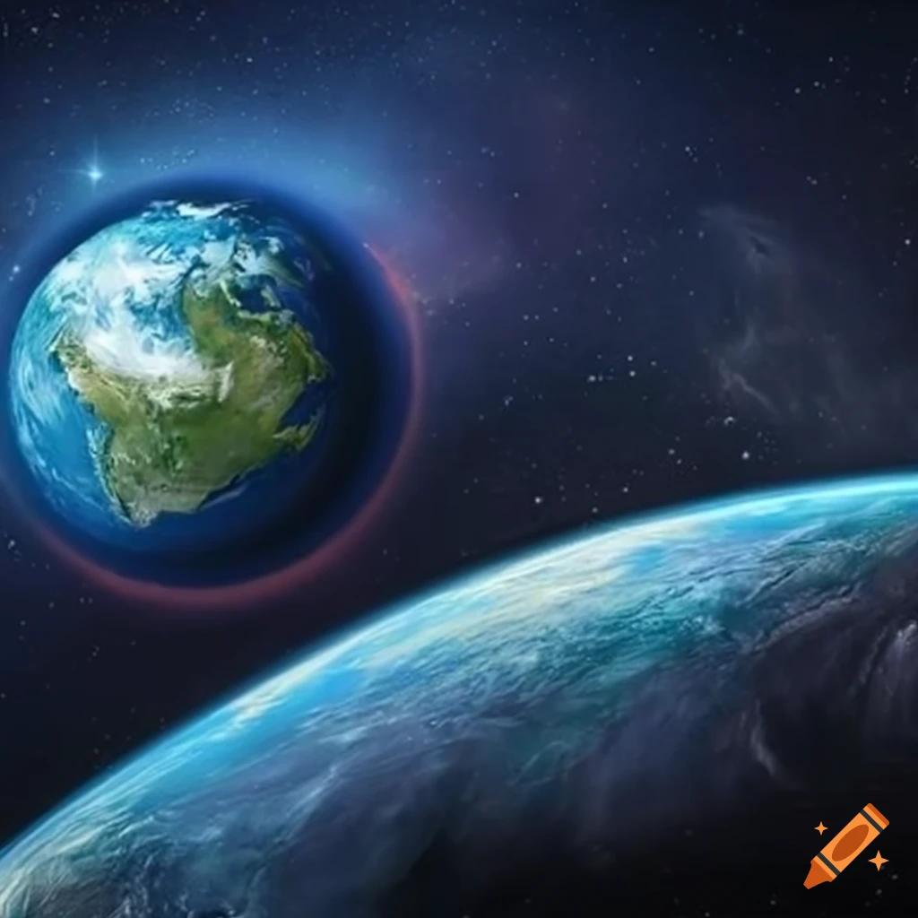 A fictional earth where landmass makes up 65% of the planet on Craiyon