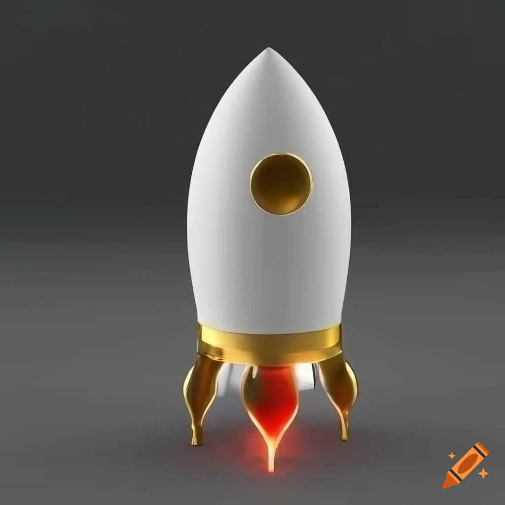 High detailed cartoon and rounded rocket blasting off in a stunning ...