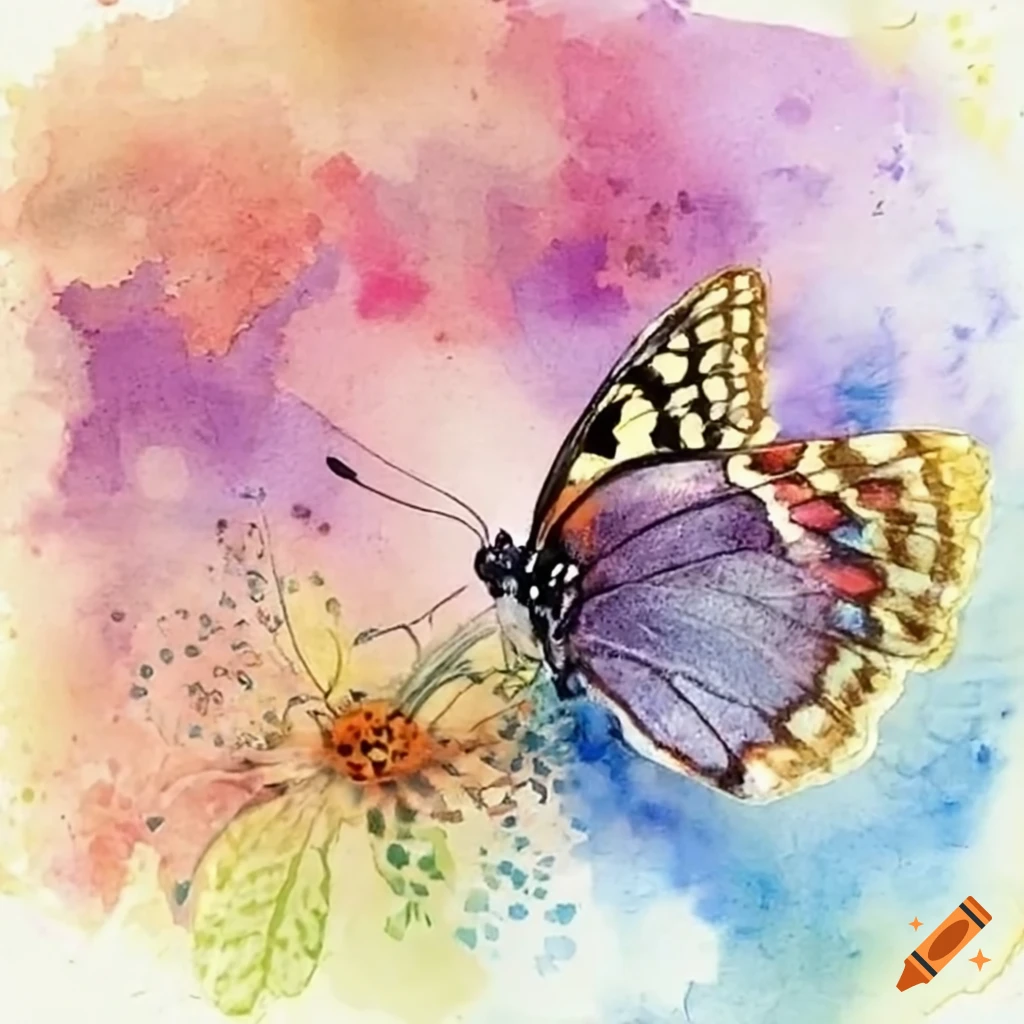 A beautiful butterfly emerging from a flower