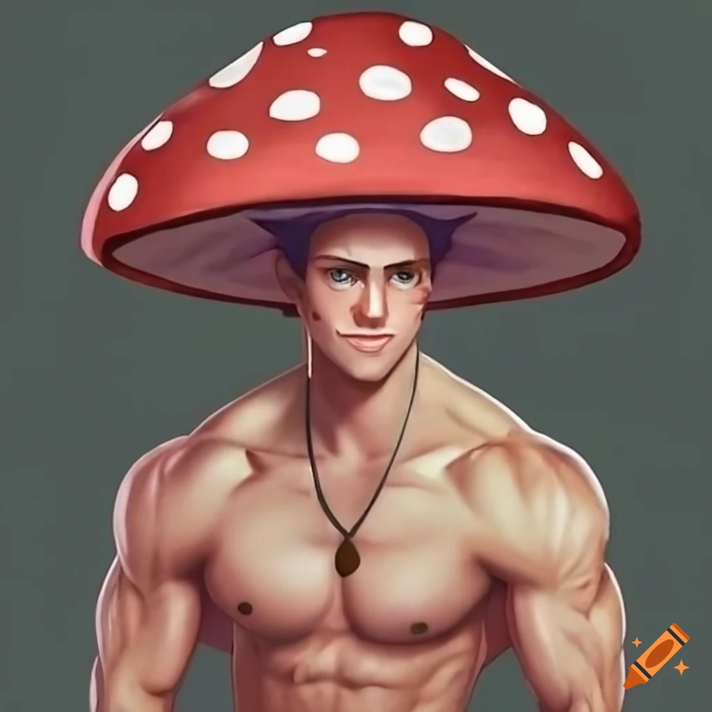 Mushroom man,magic muchroom,bodybuilder,rich,smart,handsome