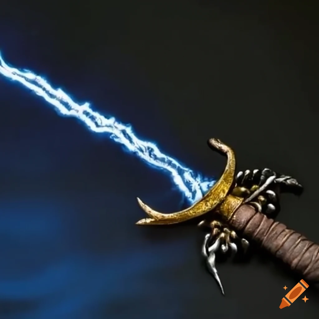 Sword made of lightning on Craiyon