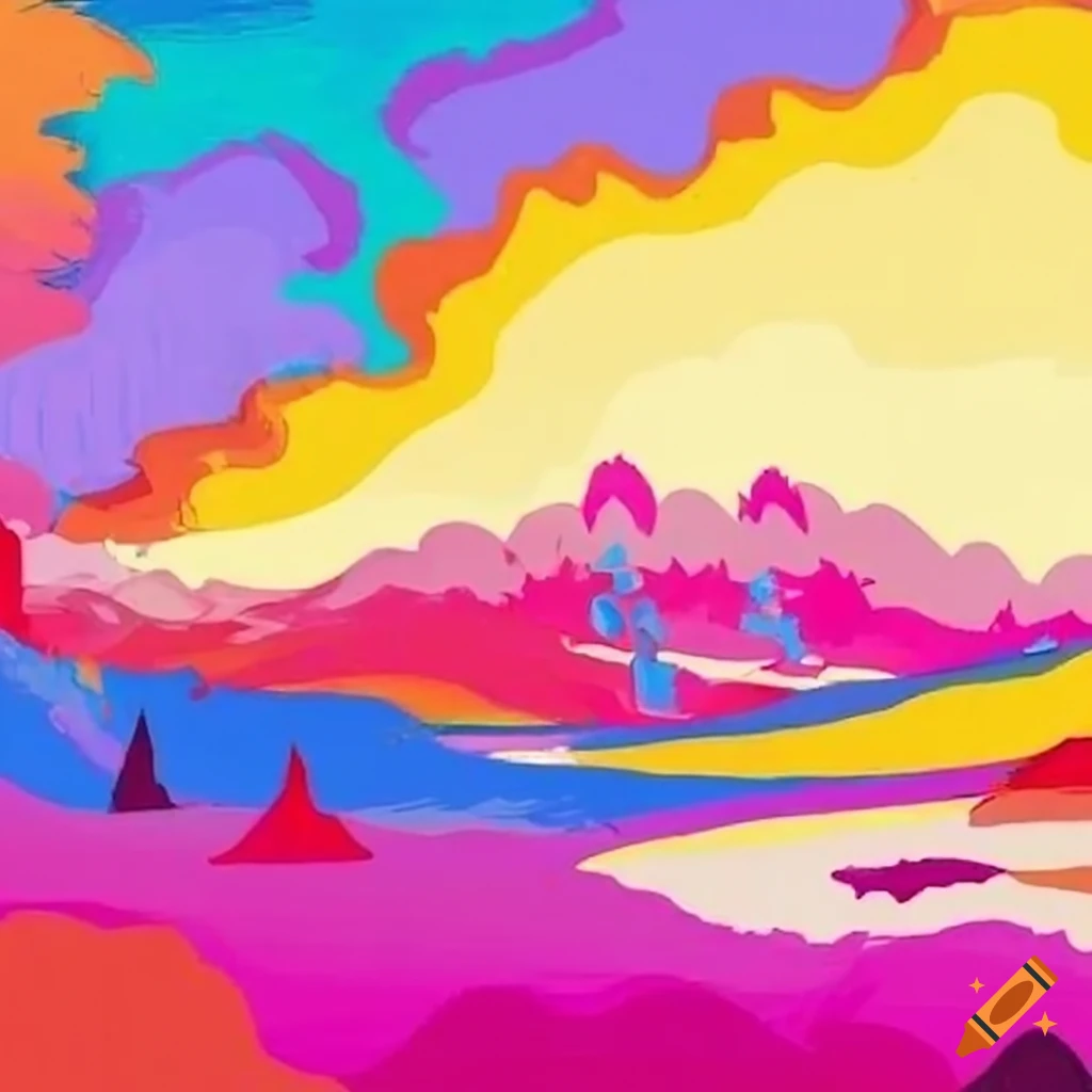 Dr seuss inspired landscape on Craiyon