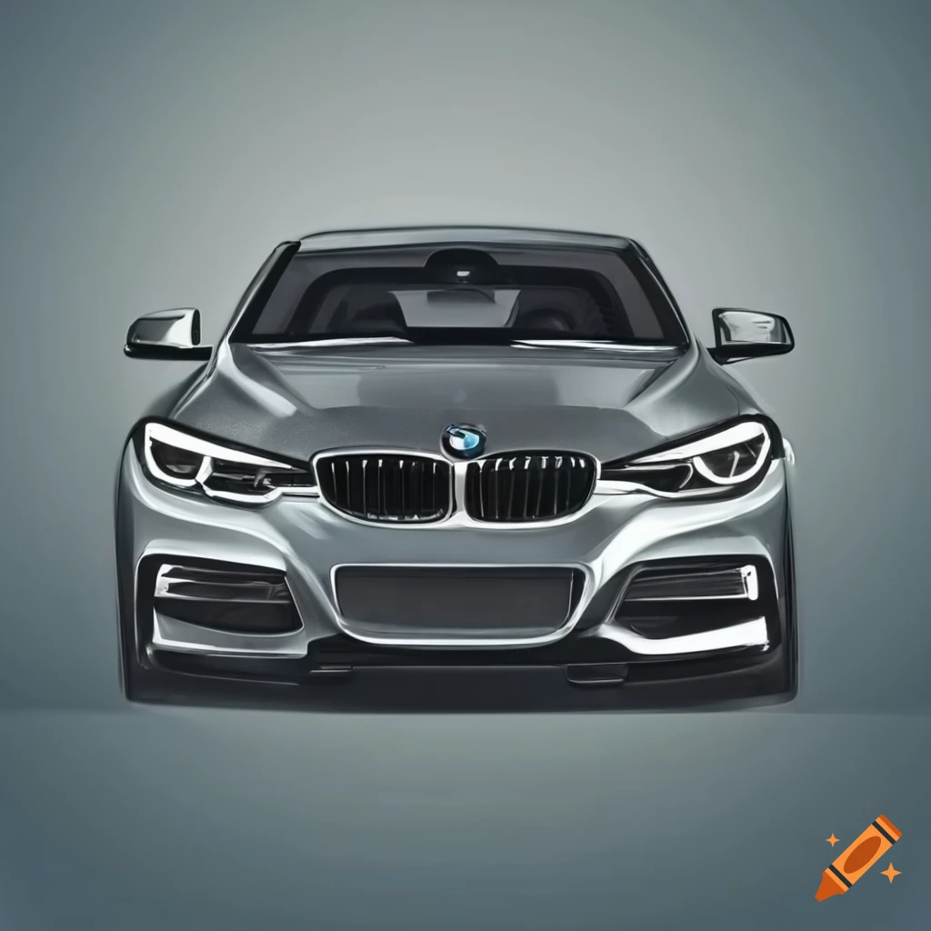 A sleek bmw f30 in mineral gray color on Craiyon