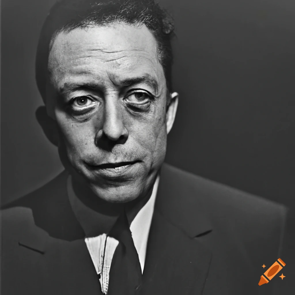 Albert camus black and white on Craiyon