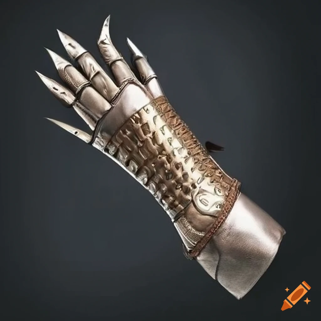 Gloves gauntlet mittens with claws medieval floating