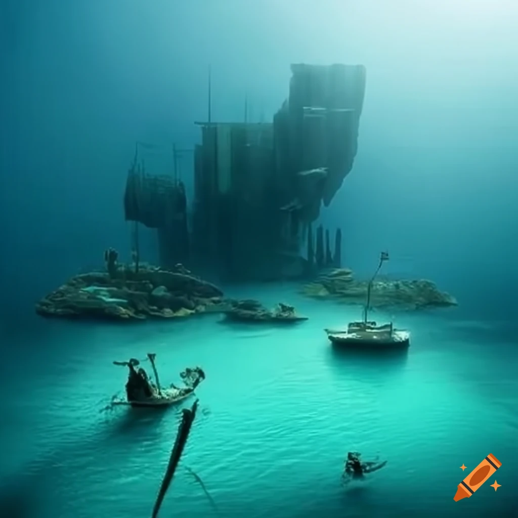 Sunken island on Craiyon