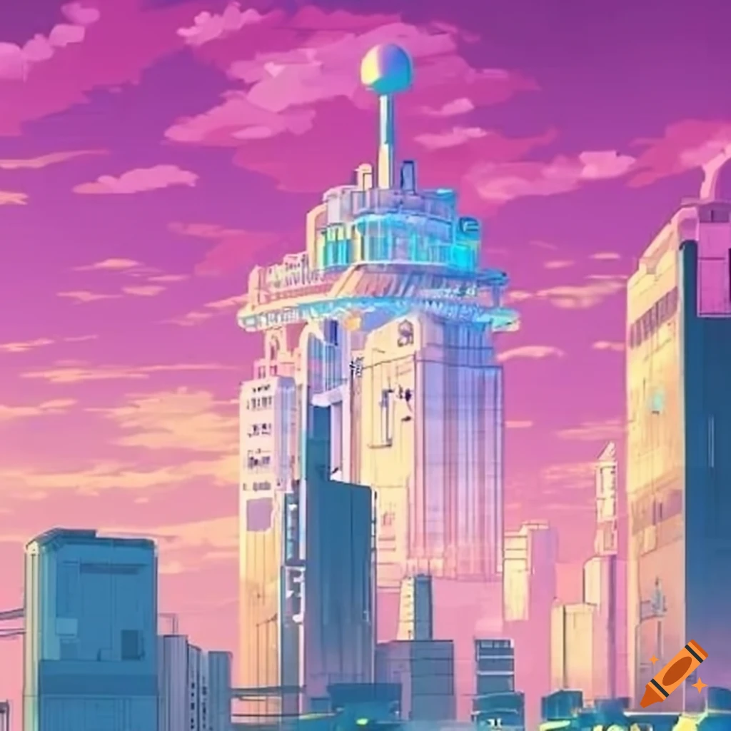 Futuristic sci-fi city, retro manga anime style, inspired by Osamu ...