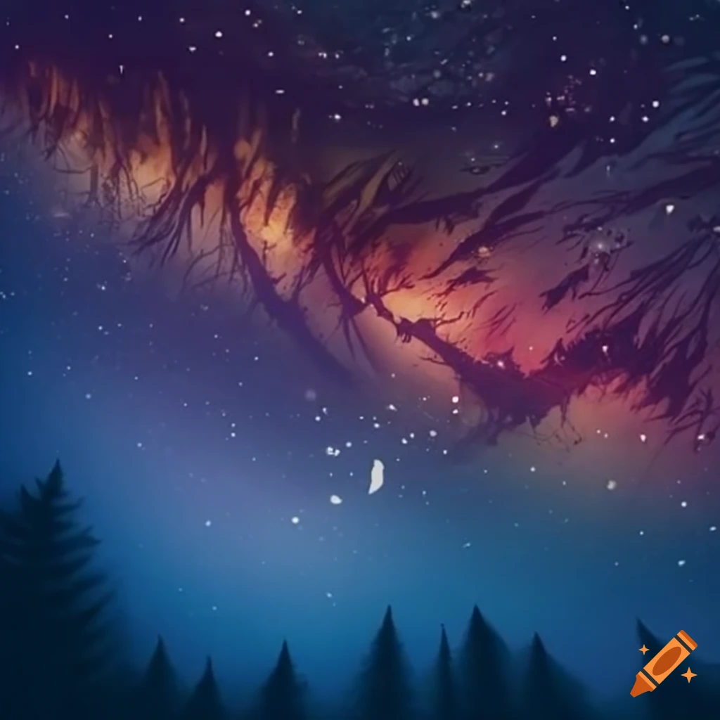 Night fall star on Craiyon