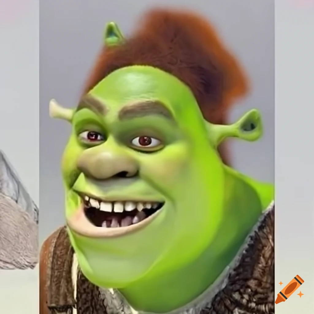 Shrek with hair on Craiyon