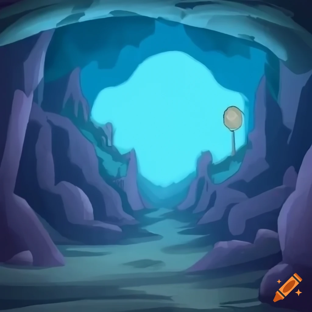 A limestone cave painterly pokemon battle background on Craiyon