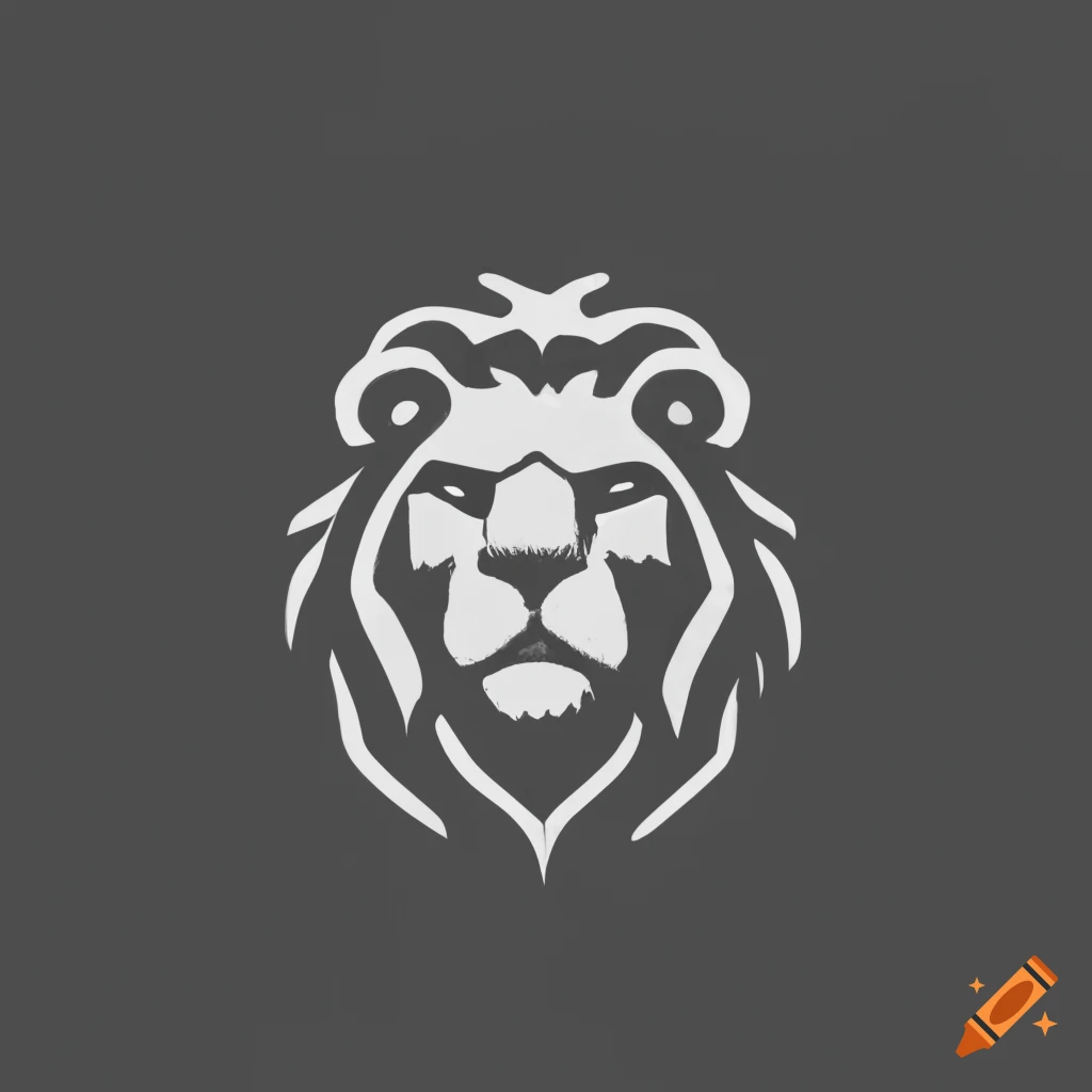 P lion, white background, 4k, logo